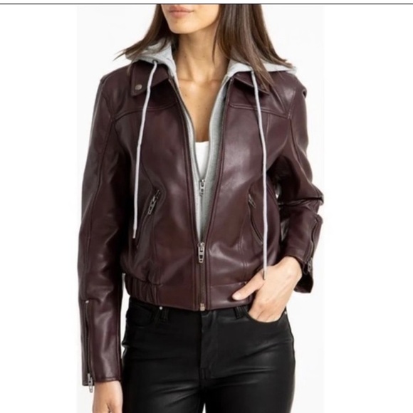 Blank NYC | Jackets & Coats | Blank Nyc Leather Bomber Jacket With ...